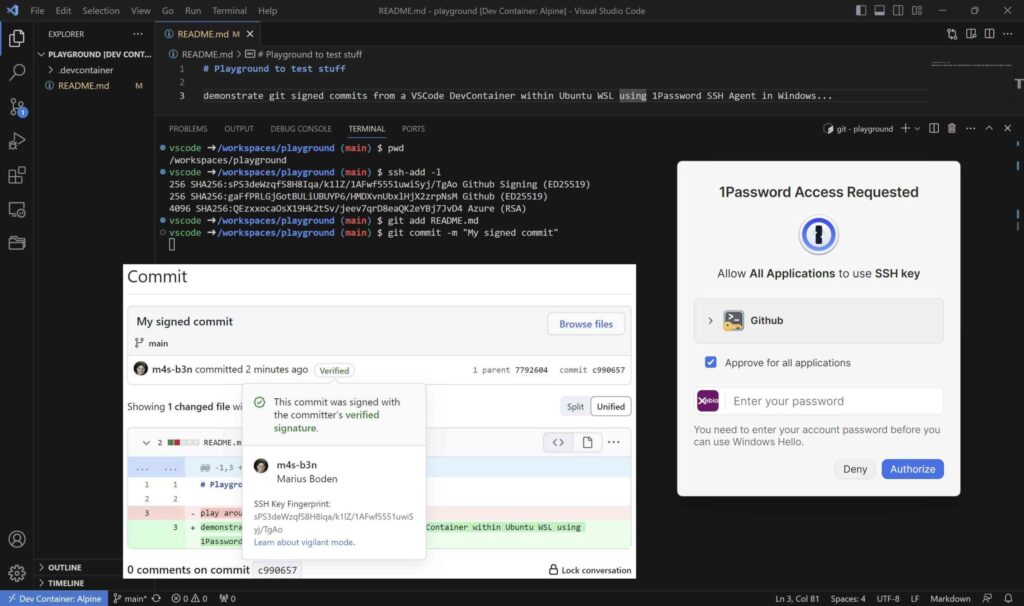 Elevate Your Git Security: Signing GitHub Commits With 1Password In Windows WSL And Containers ...